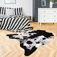 HOMORE Cowhide Rug, Cute Cow Print Rug for Living Room Faux Cow Hide ...