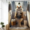 Funny Shower Curtain, Cat Shower Curtains for Bathroom Cats Humorous ...