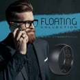 Rinfit Silicone Wedding Ring for Men, Black Step Edge Design ...