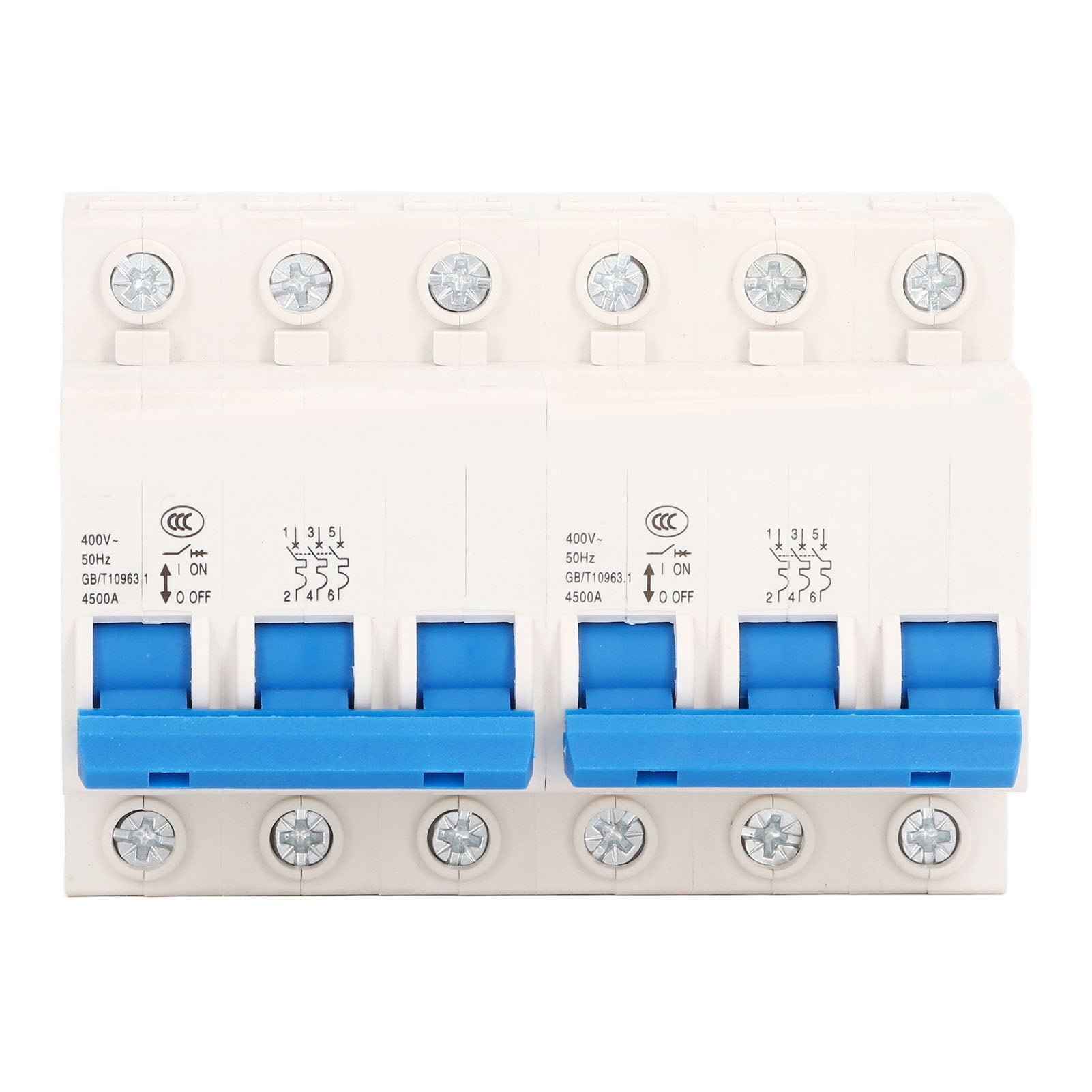 Disyuntor de doble potencia, carril guía DIN, Micro enclavamiento 3P+3P ...