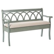 Crown Mark Jerimiah Back Support Bench, White - Walmart.com