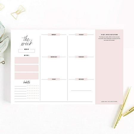 Bliss Collections Weekly Planner with 50 Undated 6 x 9 Tear-Off Sheets ...