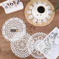4Pcs 4 Styles White Round Lace Doilies Vintage Style Crochet Coasters ...