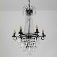 AFANQI Modern 6 Light Candle Style Chandelier with Crystal Accents ...