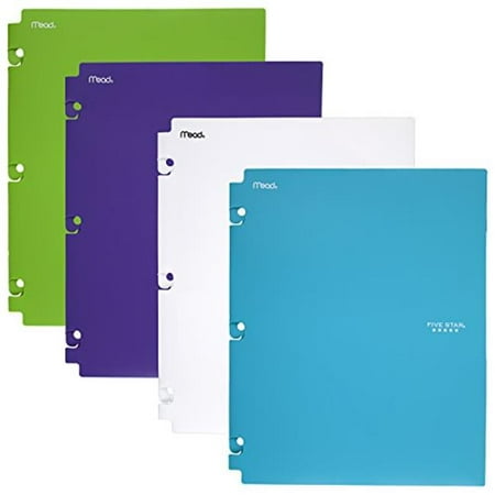 Five Star Customizable 4 Pocket & Prong Plastic Folder, Assorted ...