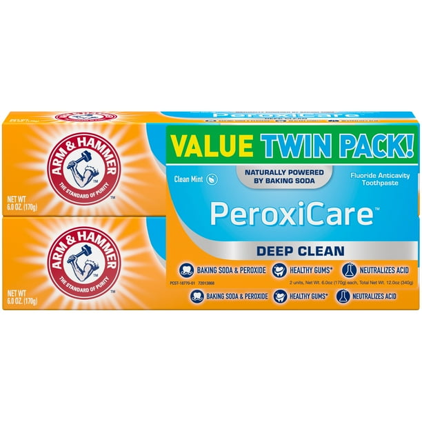ARM & HAMMER PeroxiCare Toothpaste, Twin Pack (two 6.0 oz. tubes ...