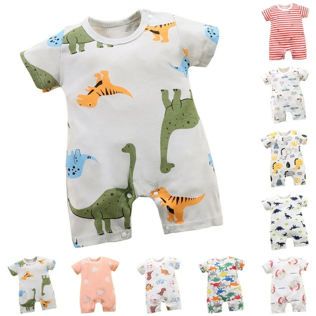 zaveiop Baby Boy Rompers Bamboo Viscose Short Sleeve One-piece Jumpsuit ...