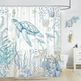 Beach Ocean Theme Shower Curtain, Nautical Coastal Tropical Fish Sea ...