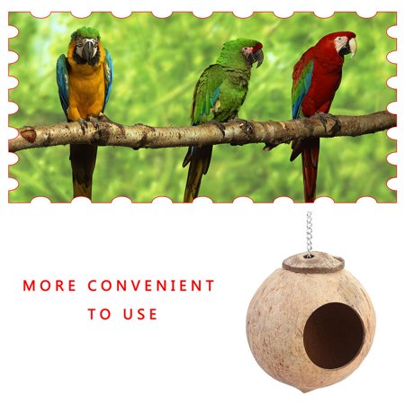 Coconut Shell Bird Nest Parrot Chewing Toy Bird Toy Chain Clause Bird ...
