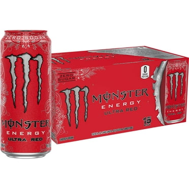 Monster Energy Ultra Red, 15 Pack, Sugar Free Energy Drink, 16 Ounce ...