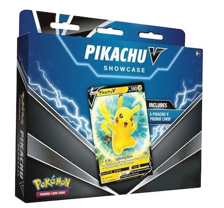Pikachu V Showcase Box 3 Booster Pokemon Cards + Promo Card English ...