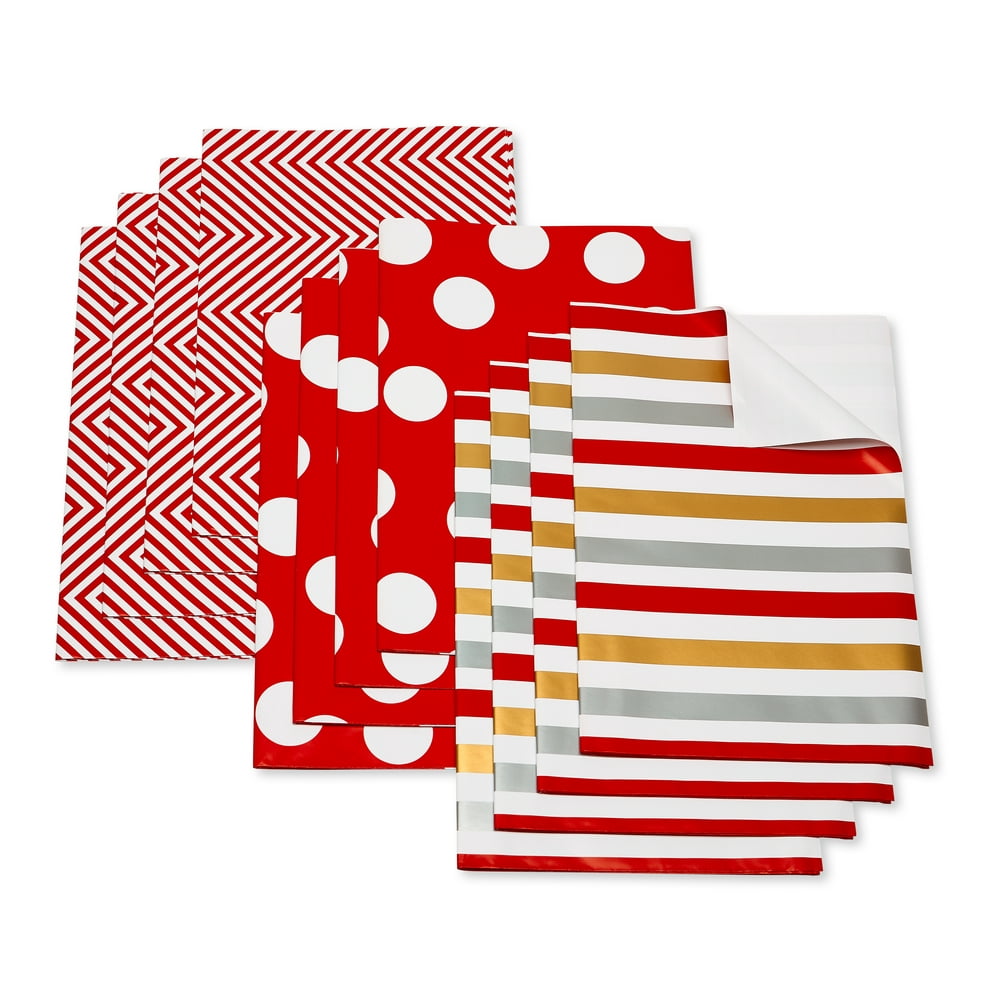 American Greetings Wrapping Paper Sheets with Gridlines, Stripes and ...