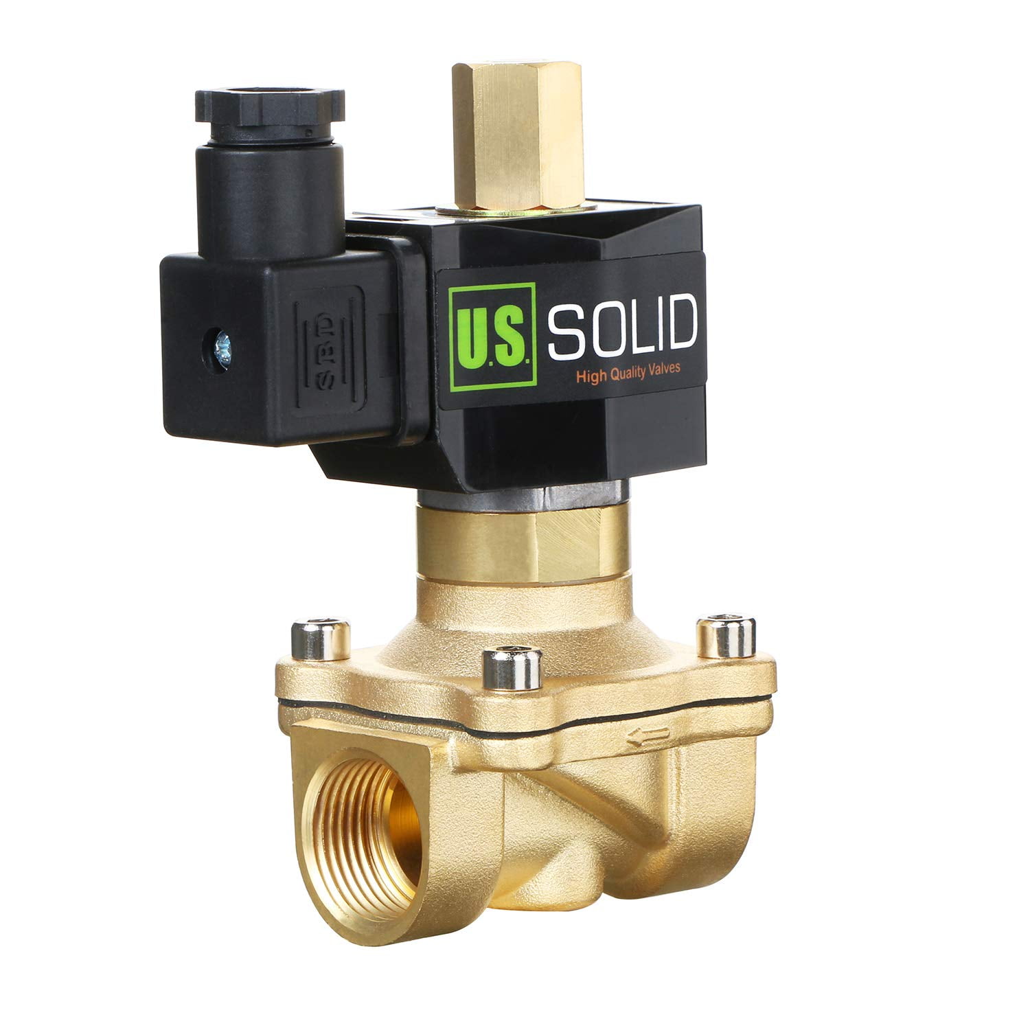 U.S. Solid 3/4" NPT Brass Electric Solenoid Valve AC 110V VITON Semi-Direct Normally Open ...