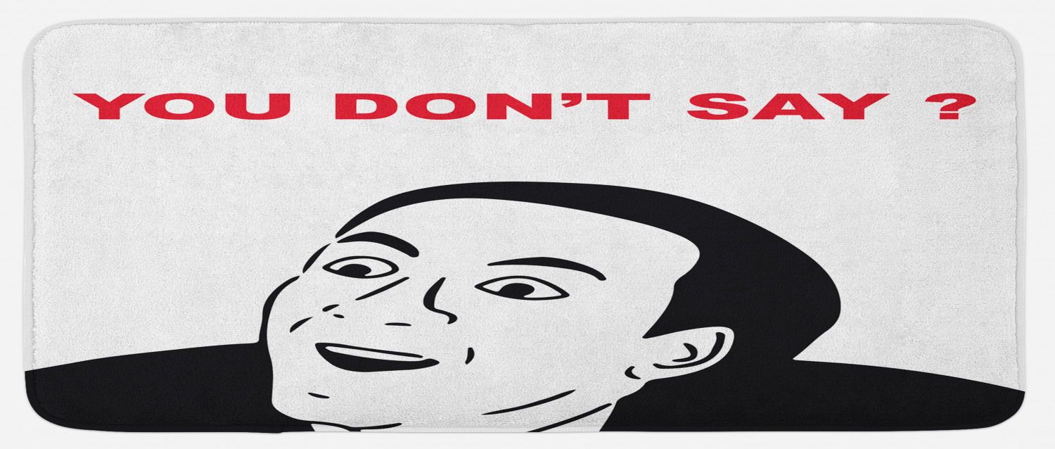 Groovy Kitchen Mat, Guy Meme Face Laughing Gestures Human Expression ...