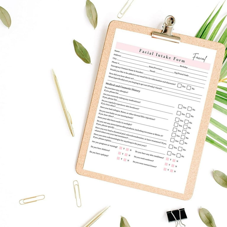 Facial Intake, Consent, And Aftercare Form 75 Pack 8.5 X 11" A1 Forms ...