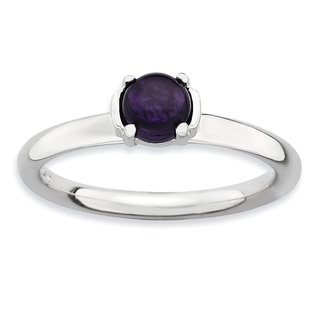 Jewelrypot - Sterling Silver Polished Amethyst Ring - Walmart.com ...