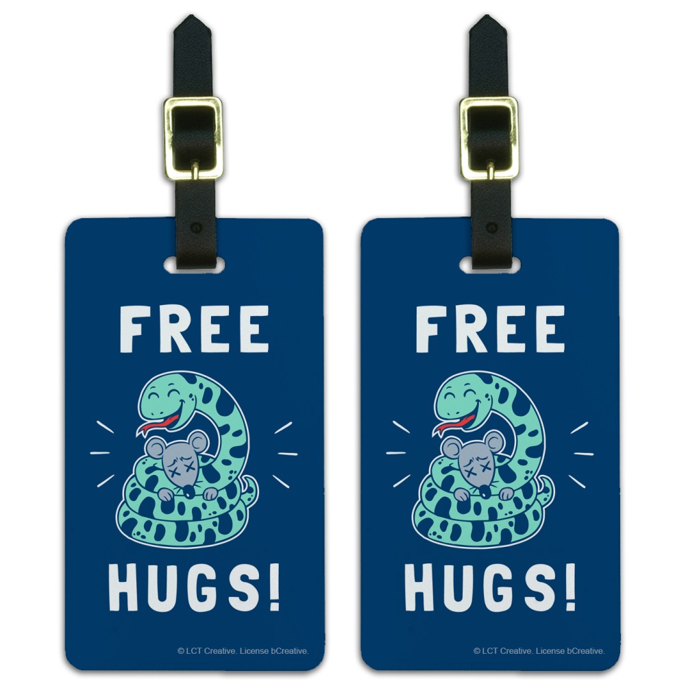 Free Hugs Boa Constrictor Snake Funny Humor Luggage ID Tags Suitcase ...