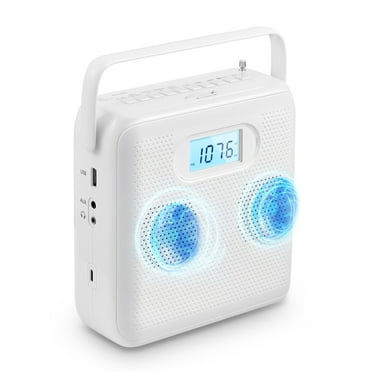 onn. Portable FM Boombox with LED Lighting - Walmart.com