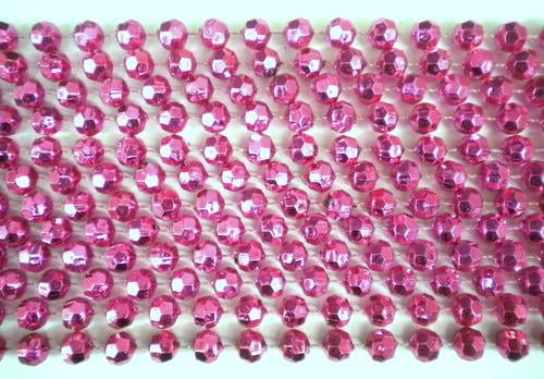 48" 12mm Cut Metallic Hot Pink Mardi Gras Beads - Walmart.com