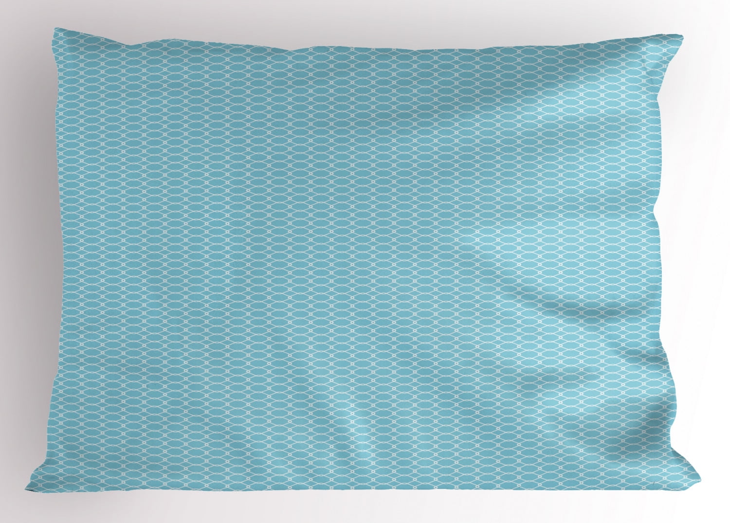 Vintage Blue Pillow Sham Entangled Square Shapes in a Diagonal Order ...