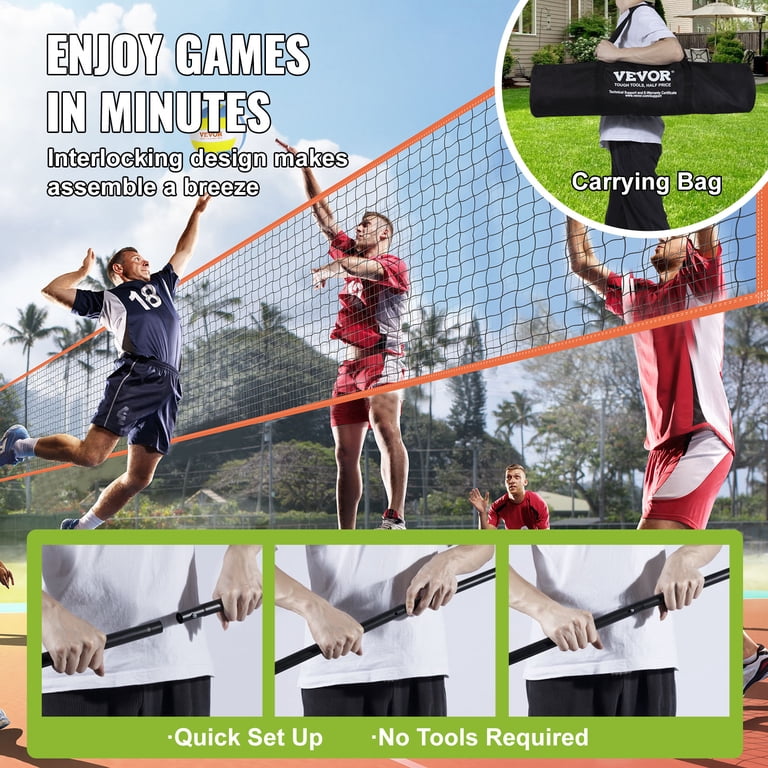 Set Four Square Volleyball Net Set - Height Adjustable 4 Way ...