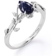 A.F GEMS Pear Galaxy Sandstone Ring 7x5mm Blue Sandstone Sterling ...