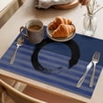 Black Circle Cotton Linen Placemats Set of 12, Japanese Style Circle ...