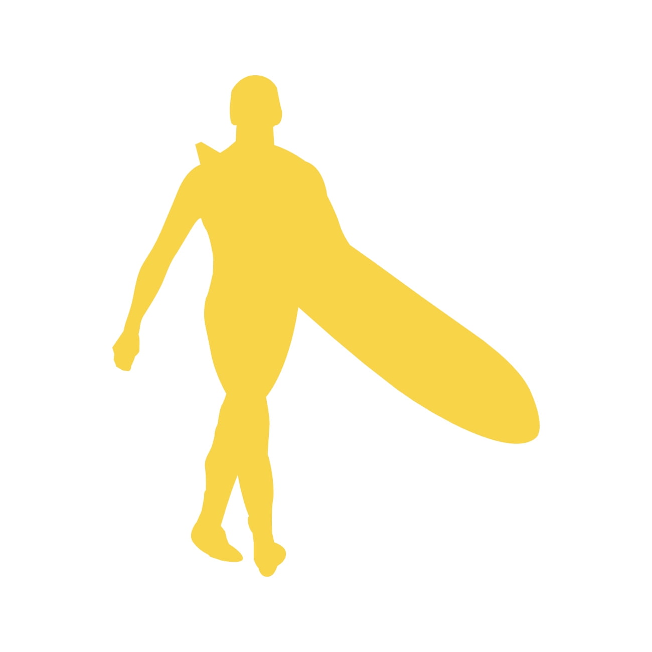 Longboard Surfer Sticker Decal Die Cut - Self Adhesive Vinyl ...