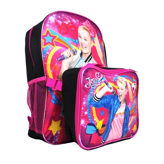 JoJo Siwa - Girls Jojo Siwa Large Backpack 16" w/ Detachable Lunch Bag ...