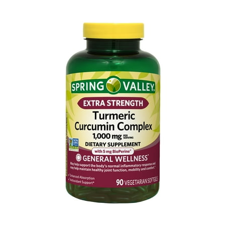 Spring Valley Extra Strength Turmeric Curcumin Complex Softgels Dietary ...