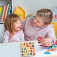 3D Wooden Peg Puzzle Set, Alphabet, Numbers and Geometric Shapes for ...