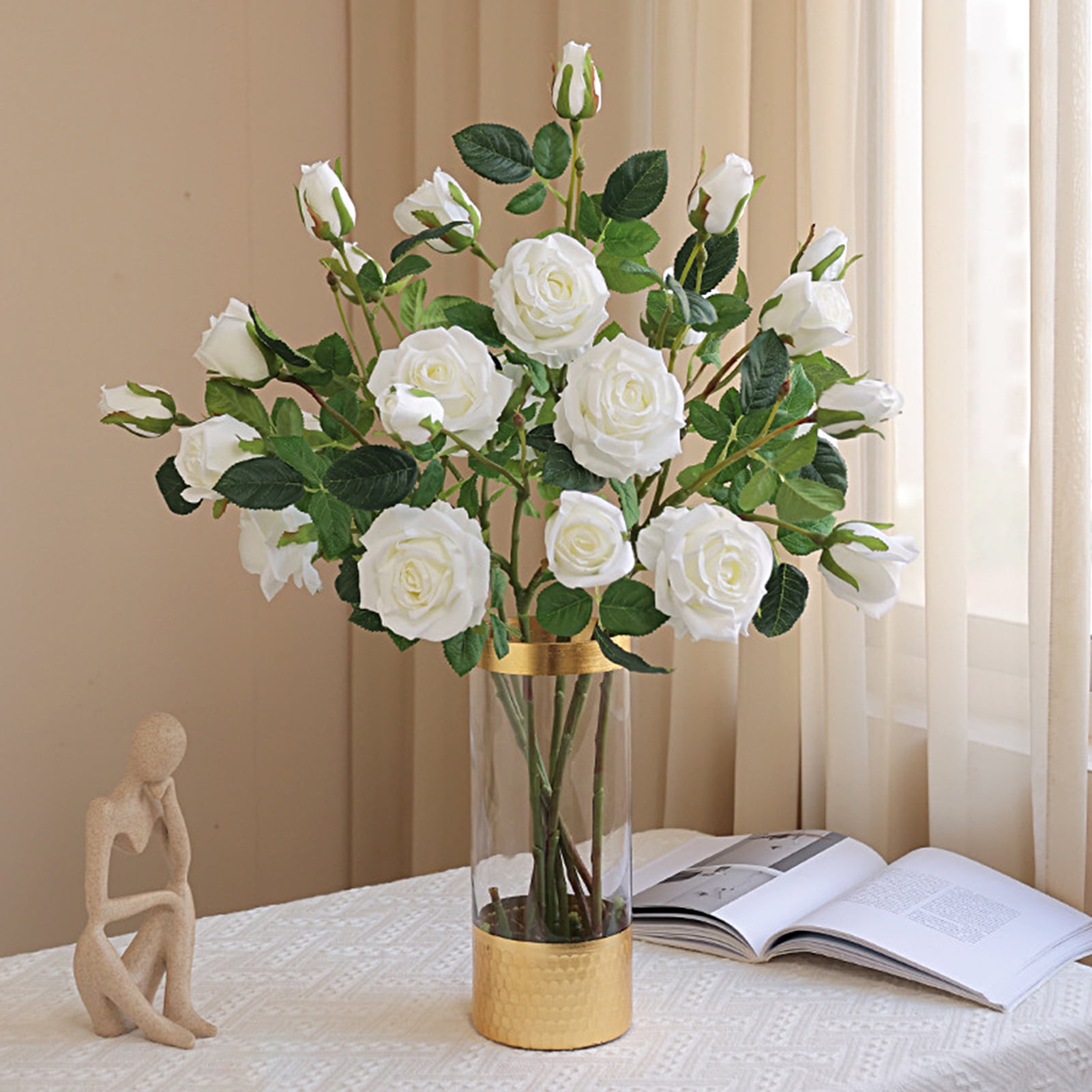 UDIYO 1 Branch Artificial Flower Realistic Looking No Water Need Faux ...