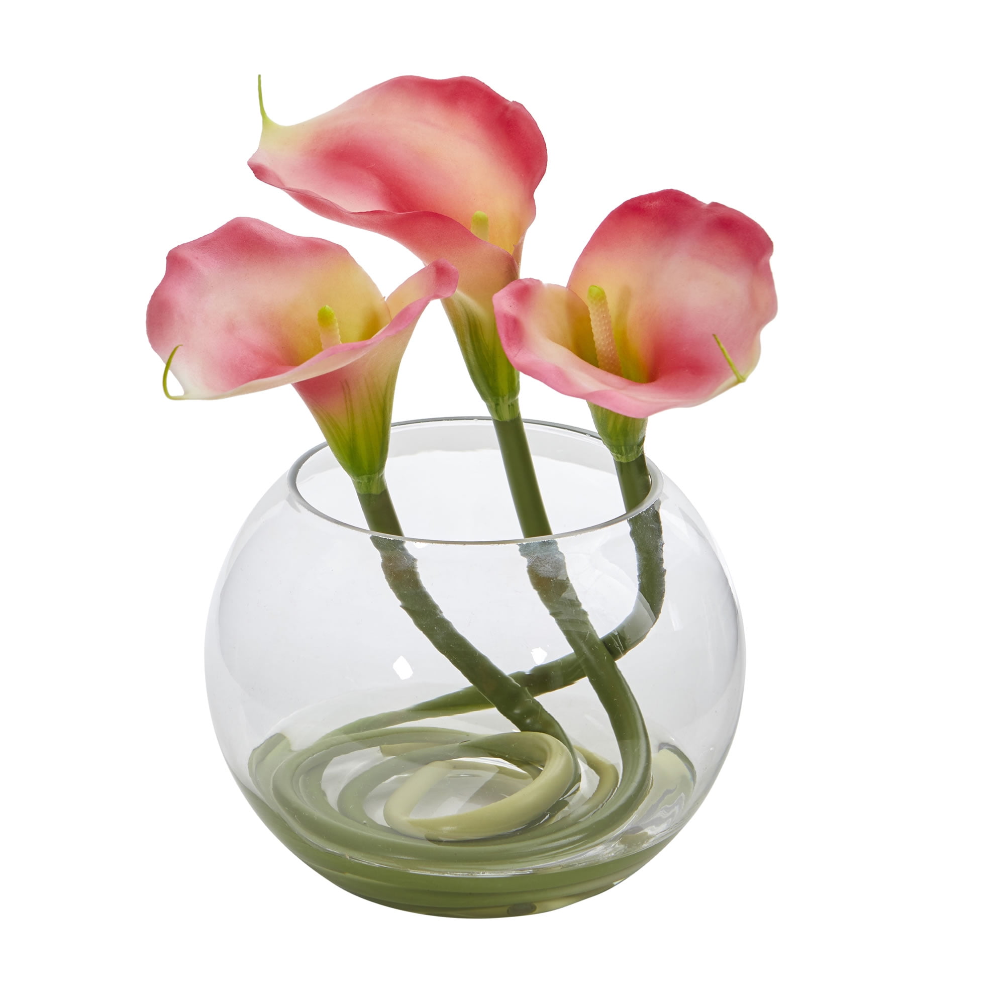 Nearly Natural 9 ft. ft. Calla Lily Artificial Arrangement in Rounded ...