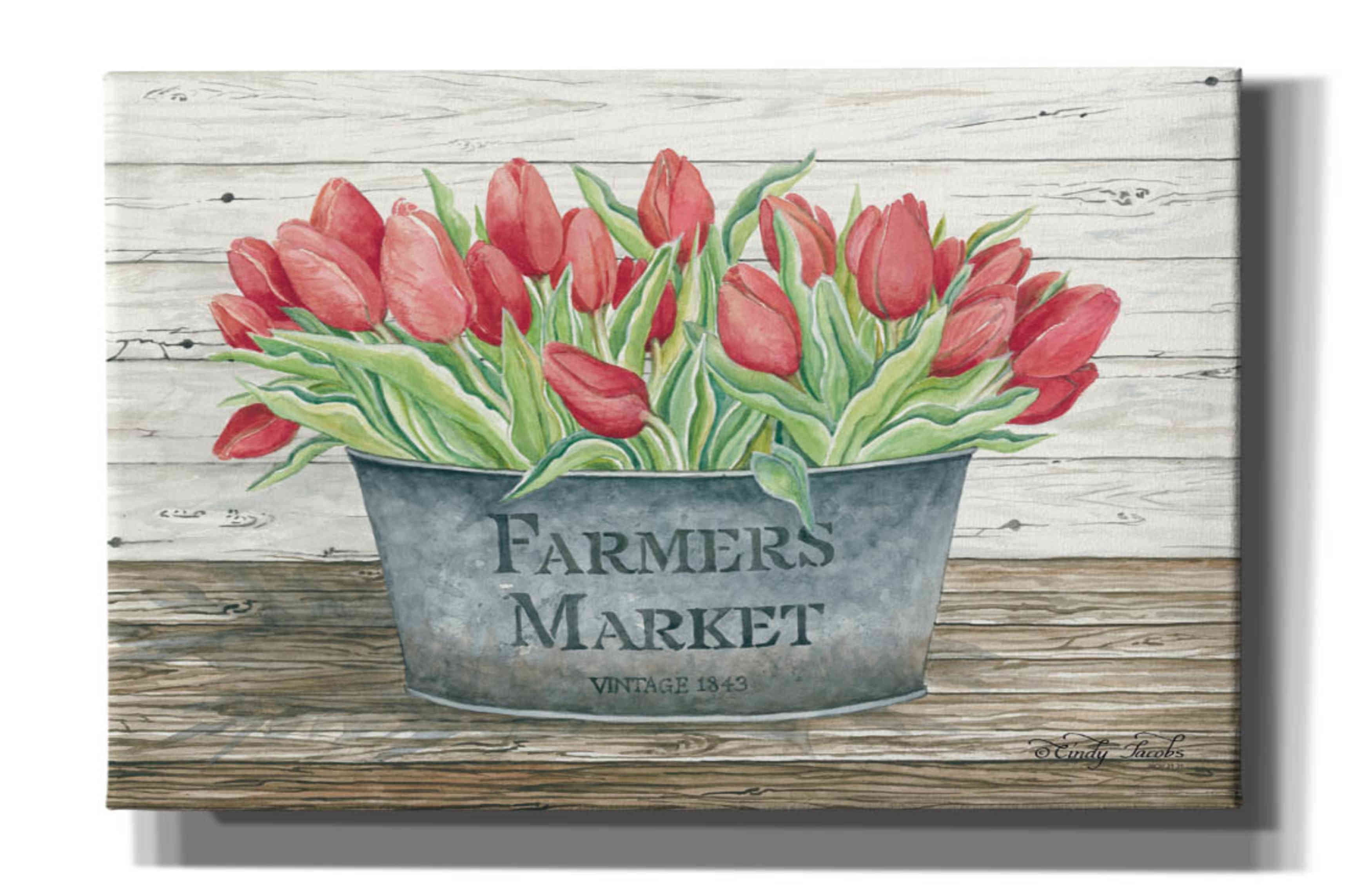 Epic Graffiti 'Farmer's Market Tulips' by Cindy Jacobs, Canvas Wall Art ...