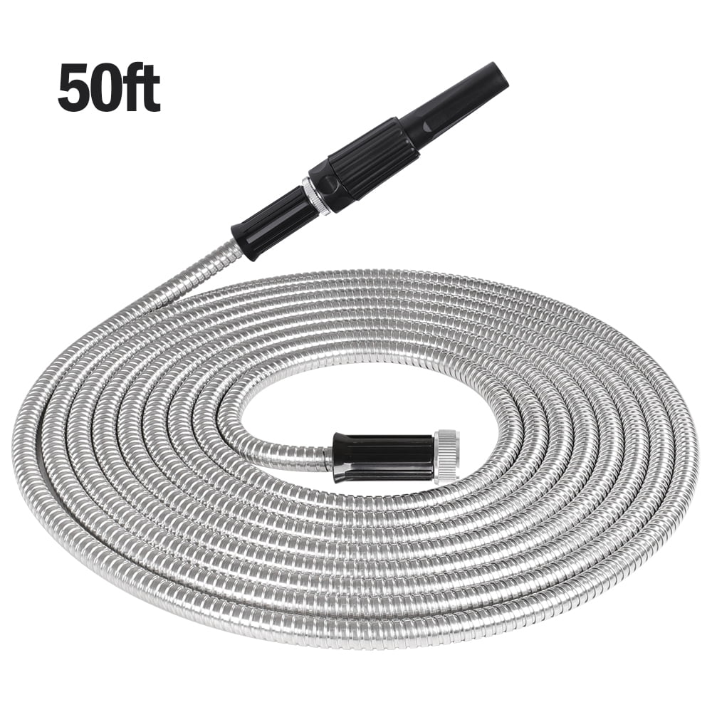 Stainless Steel Metal Garden Water Hose Flexible Lightweight with ...