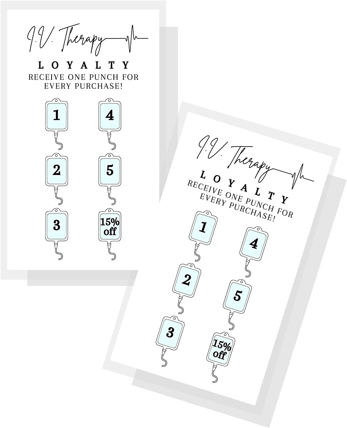 IV Intravenous Therapy Loyalty Card 50 Pack 2x3.5" inch Business Size ...