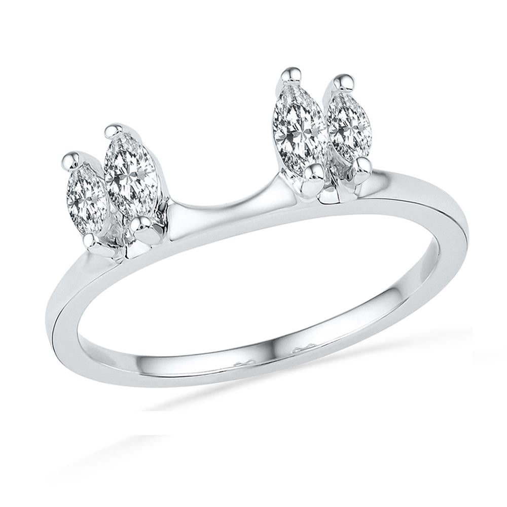 Diamond2Deal - 14kt White Gold Womens Oval Diamond Ring Guard Wrap ... Diamond2Deal - 14kt White Gold Womens Oval Diamond Ring Guard Wrap ...