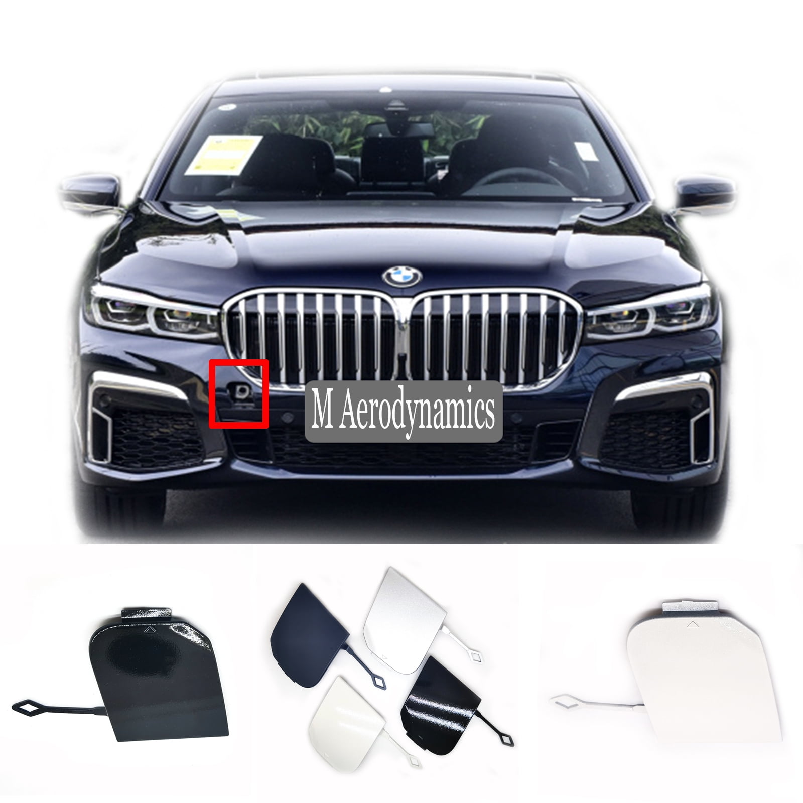 Trimla Rear Tow Cover for 19-22 BMW 7 series M Aerodynamics Fit 730i 730d 740i 740d 750i 750d ...