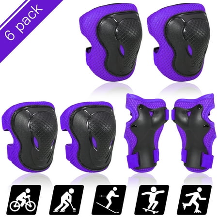 Kids Knee Pads Set 6 in 1 Protective Gear Kit Knee Elbow Pads with ...