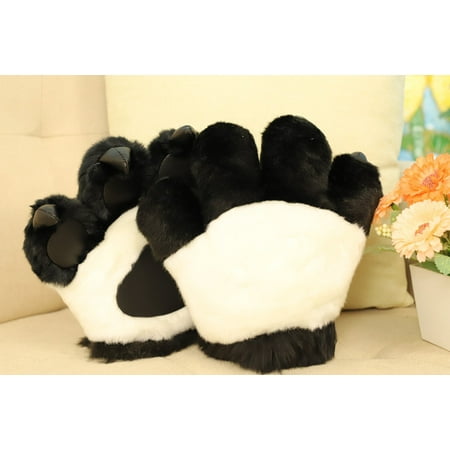 1 Pairs Cute Simulation Panda paw Plush Toy Tiger paw Plush Gloves ...