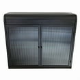 2-Door Wall-Mounted Metal Storage Cabinet with Tempered Glass Doors ...