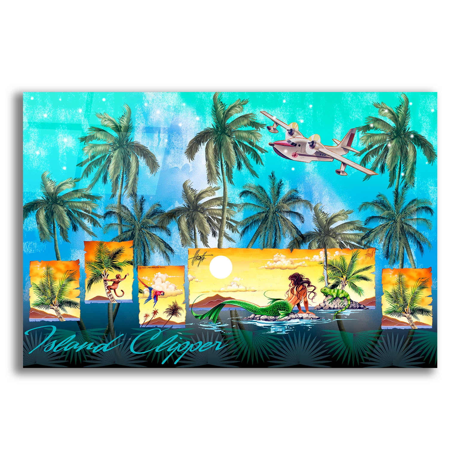 Epic Art 'Mermaid Clipper' by James Mazzotta, Acrylic Glass Wall Art ...