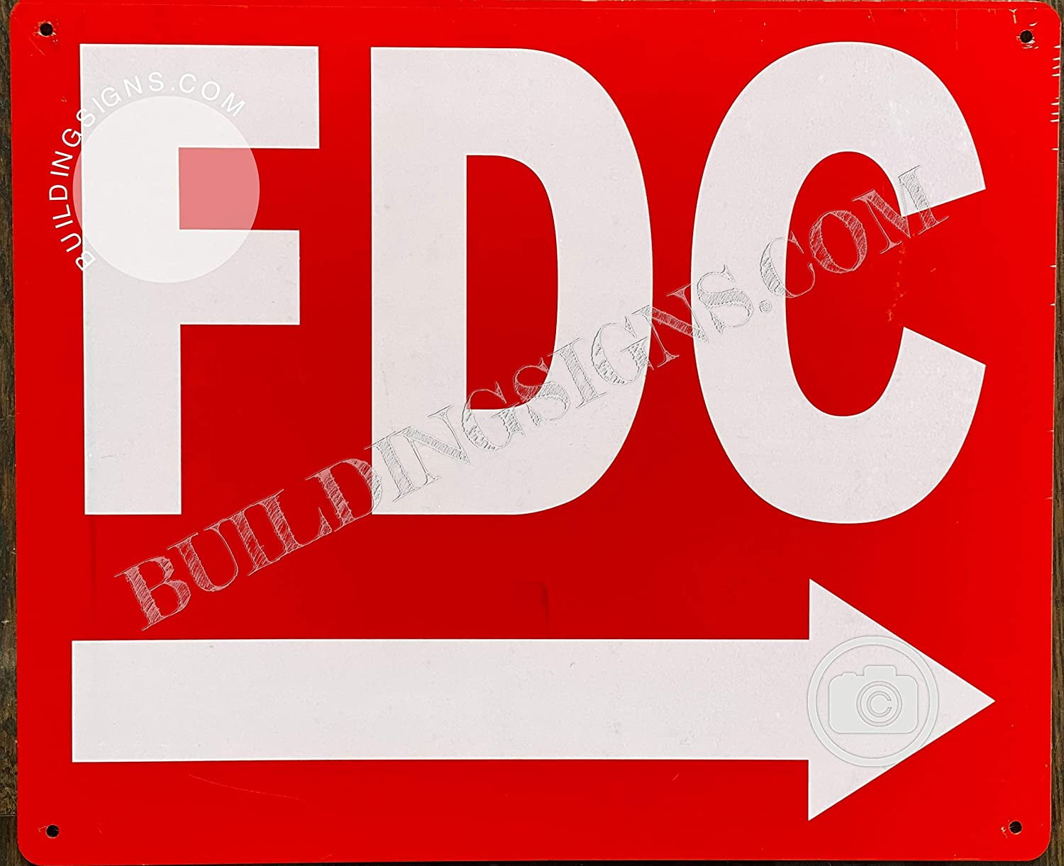 FDC Sign - FDC Right Arrow Sign (RED, Reflective, Aluminum 10x12 -Rust ...
