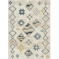 Well Woven Malfi Duchess Beige Blue Moroccan Diamond Pattern 5'3" x 7'3 ...