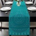 Bohemian Flower on Teal Green Table Runner 36 Inches Long,Kitchen ...