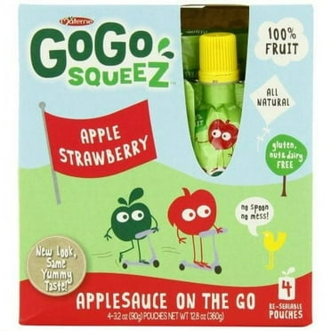 GoGo SqueeZ Applesauce, Apple, Cinnamon, Strawberry and GIMME Five, 3.2 oz.32 count.Pack of 2 ...