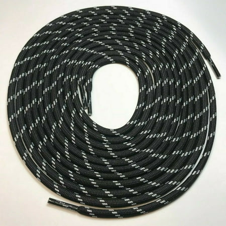 2 Pairs 5mm Thick Heavy Duty Black White Spot Boot Laces Shoelaces ...