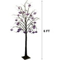 6FT Halloween Decorations Black Spooky Tree, Glittered with 96 LED ...