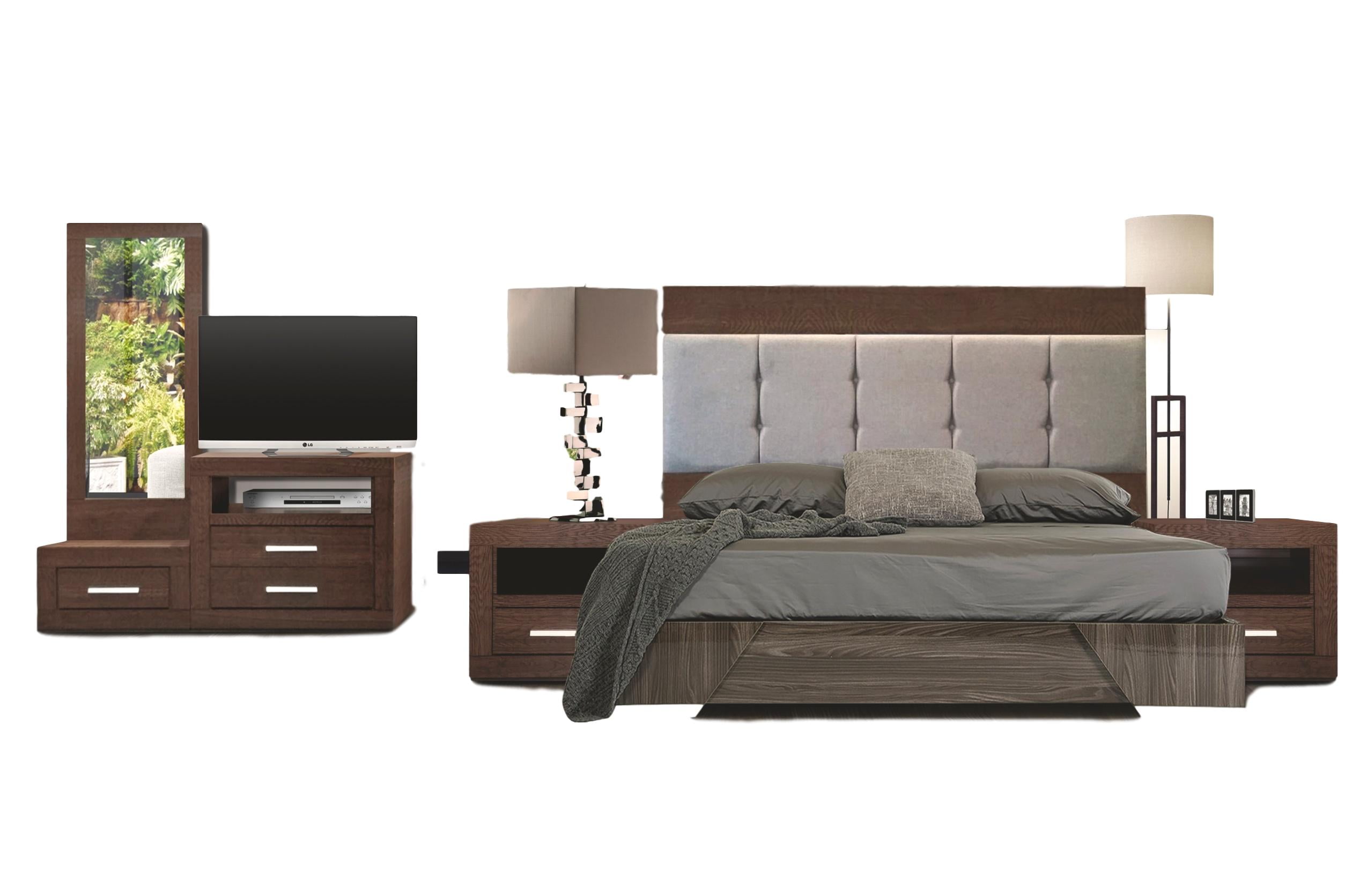 Recamara Kessa Muebles Isabela King Size 5 Piezas Café | Walmart en línea
