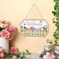 Amketima Wood Welcome Sign for Garden Entry Door, Rustic Flower Decor ...